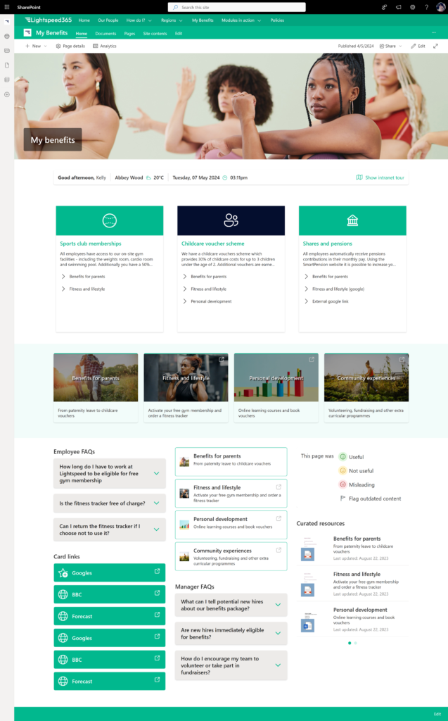 How to use SharePoint communication sites - Content Formula