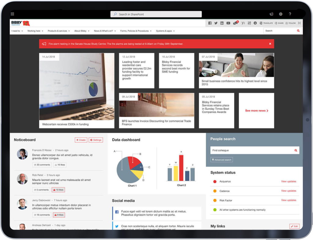 8 great examples of intranet homepage design - Content Formula