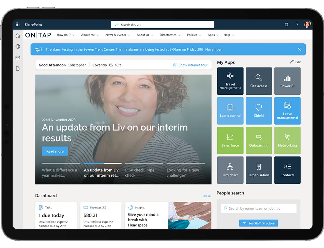 8 great examples of company intranet homepage design - Content Formula